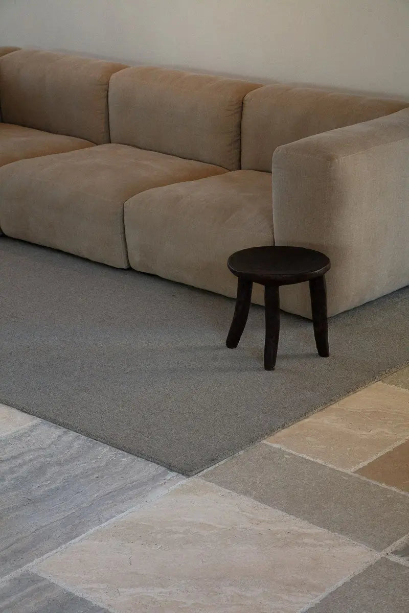 Nodi Tip Sheared Wool Rug Ash Grey